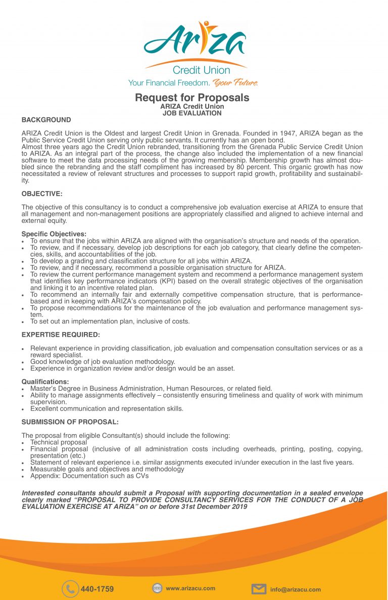 Request for Proposals - Ariza Credit Union